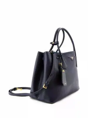 Prada Cuir Double Saffiano Leather Large Tote Bag - Blue