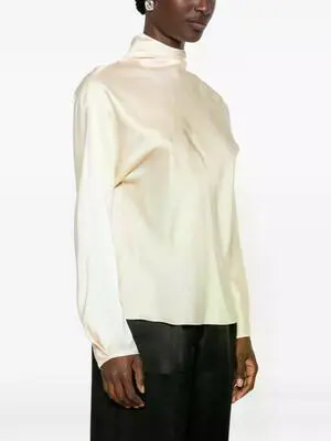 FORTE_FORTE Silk Slouch-neck Shirt
