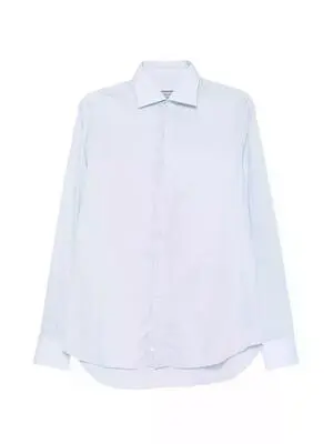 Canali Spread-collar Button-up Shirt - Blue