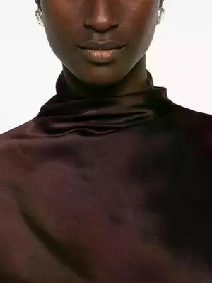 FORTE_FORTE Slouch-neck Silk Shirt