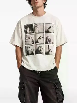 WARMAN Photographic-print Distressed T-shirt