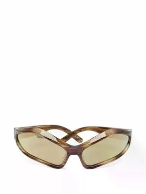 Balenciaga Bb0314s Shield-frame Sunglasses - Brown