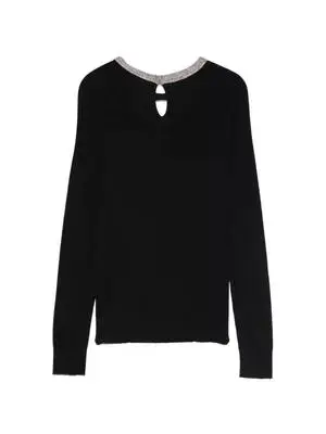 D.exterior Crystal-embellished Cut-out Sweater