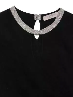 D.exterior Crystal-embellished Cut-out Sweater