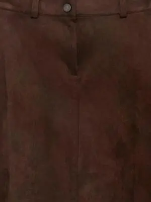 D.exterior Suede-effect A-line Midi Skirt