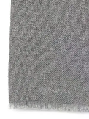Corneliani Diagonal-stripe Fringed Scarf - Blue