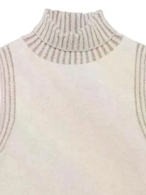 D.exterior Ribbed-trim Roll-neck Sleveeless Sweater