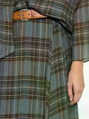 YERSE Check-print Handkerchief-hem Midi Skirt