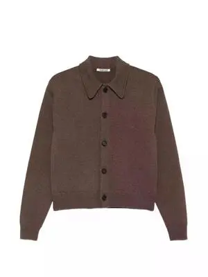 Auralee Fine-knit Wool Cardigan - Brown