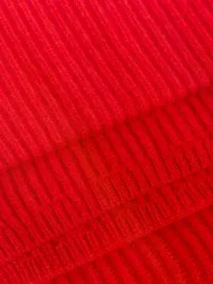 Sandro Ribbed-knit Pocket-detail Scarf - Red