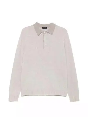 CENERE GB Knitted Long-sleeve Polo Shirt - Neutrals