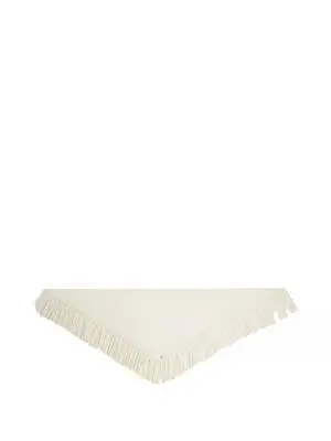 Sandro Fringed Wool Triangle Scarf - Neutrals