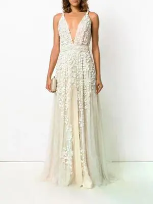 Roberto Cavalli Sequin Embroidered Gown