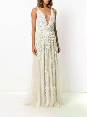 Roberto Cavalli Sequin Embroidered Gown