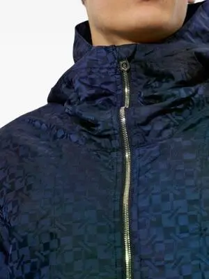 Kenzo Gram Monogram-jacquard Hooded Jacket - Blue