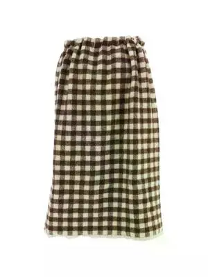 DANIELA GREGIS Gingham Drawstring Midi Skirt