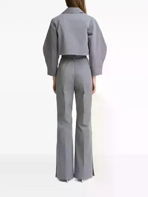 Matthew Bruch Cropped Puff-sleeve Top