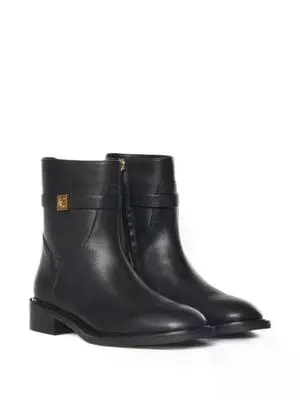 COCCINELLE Logo-plaque Leather Boots - Black