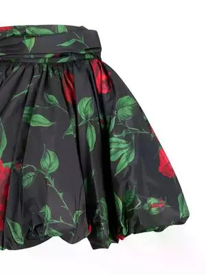 Blumarine Rose-print Bubble Mini Skirt