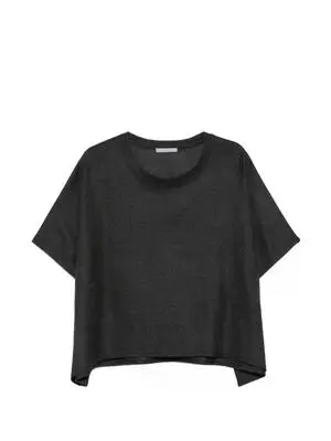 Dusan Crew Neck Flannel Top - Grey