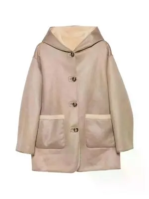 PENNYBLACK Hooded Shearling-trim Coat