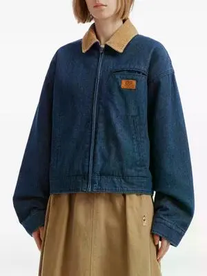 CHOCOOLATE Corduroy-collar Denim Jacket