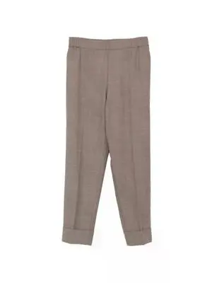 D.exterior Elasticated-waistband Turn-up Trousers