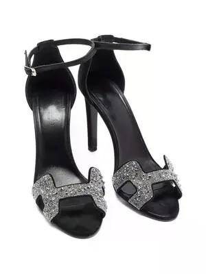 Hermès Premiere 70 Glitter-embellished Sandals