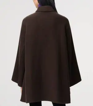 Loewe Wool-cashmere Peplum Coat - Brown