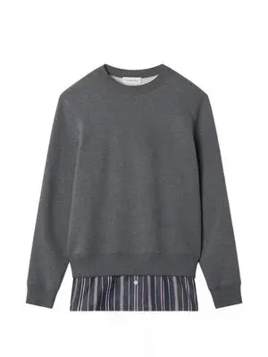 LANVIN Layered Sweatshirt In Cotton And Cashmere - Grey