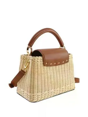 LOUIS VUITTON 2021-2026 Mini Rattan And Smooth Calfskin Capucines Satchel