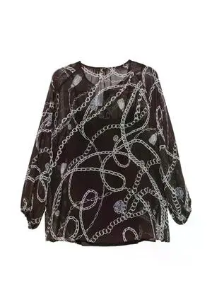 Marina Rinaldi Mrsbautta Chain-print Sheer-finish Shirt