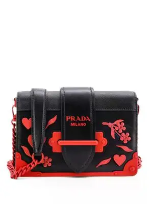 Prada Cahier Embellished Leather Small Crossbody Bag