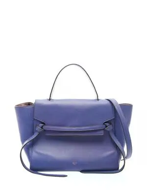 Celine 2010-2026 Mini Grained Calfskin Belt Bag Satchel - Blue