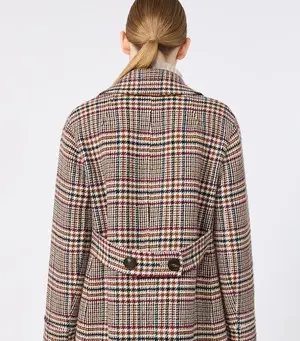 Max Mara Virgin Wool Check Trench Coat
