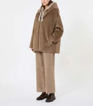 Max Mara Wool Reversible Hooded Jacket