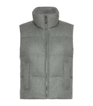 Max Mara Stretch-cashmere Down Gilet - Grey