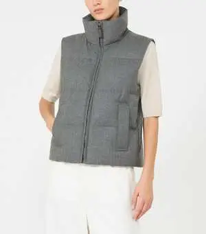 Max Mara Stretch-cashmere Down Gilet - Grey