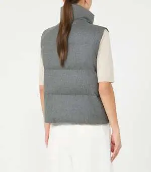 Max Mara Stretch-cashmere Down Gilet - Grey