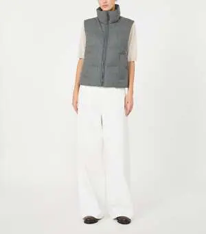Max Mara Stretch-cashmere Down Gilet - Grey