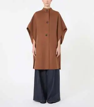 Max Mara Virgin Wool Button-up Cape