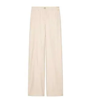 Max & Co. Virgin Wool-blend Wide-leg Trousers - Beige