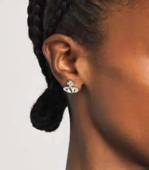 VIVIENNE WESTWOOD Crystal Ondina Stud Earrings - Silver