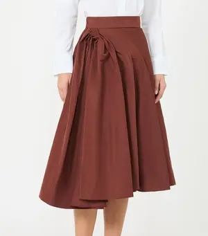 Max Mara Pleated Asymmetric Midi Skirt