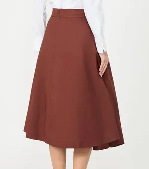 Max Mara Pleated Asymmetric Midi Skirt