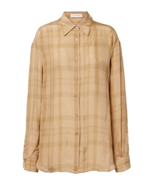 THE FRANKIE SHOP Peri Checked Twill Shirt - Nude