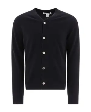 Comme Des Garçons V-neck Long-sleeved Cardigan - Black