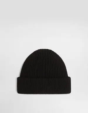Dolce & Gabbana Dolce Gabbana Ribbed Logo Beanie Hat
