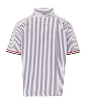 Thom Browne Striped Short Sleeve Shirt - Medium Grey