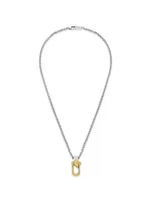 Emporio Armani Logo-pendant Cable-link Necklace - Silver